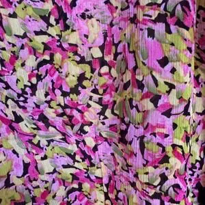 Sag Harbor | Tops | Vtg Sag Harbor Top L Pink Green Floral Ruffle Tie ...